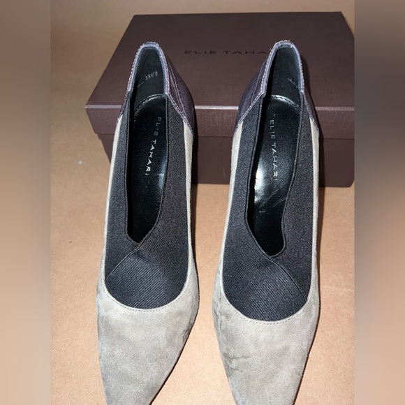 Elie Tahari | Shoes | Elie Tahari Alexis Pumps Black And Taupe | Poshmark